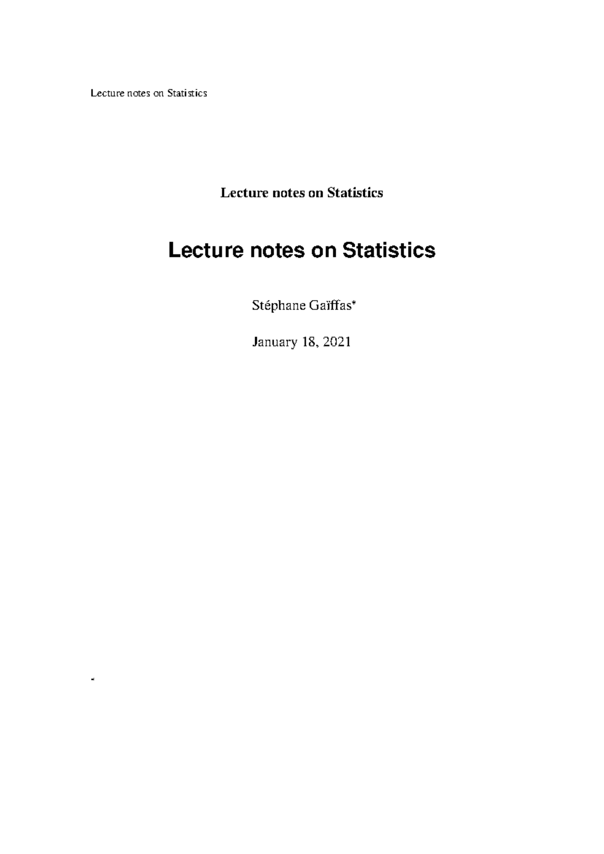 Lecture Notes on Statistics (MATH 101): Probability Concepts - Studocu