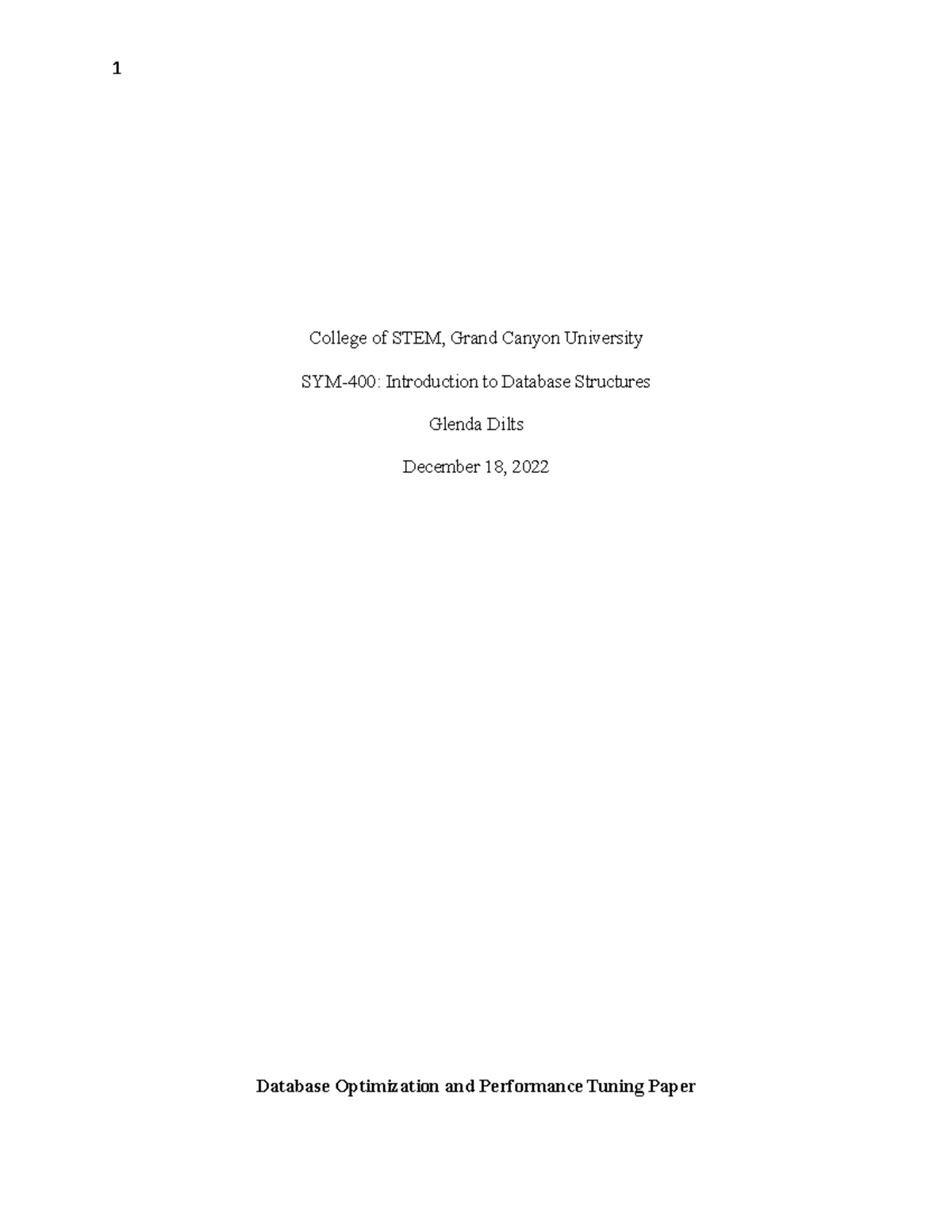 Database Optimization and Performance Tuning - Within a query, one can determine a set of - Studocu