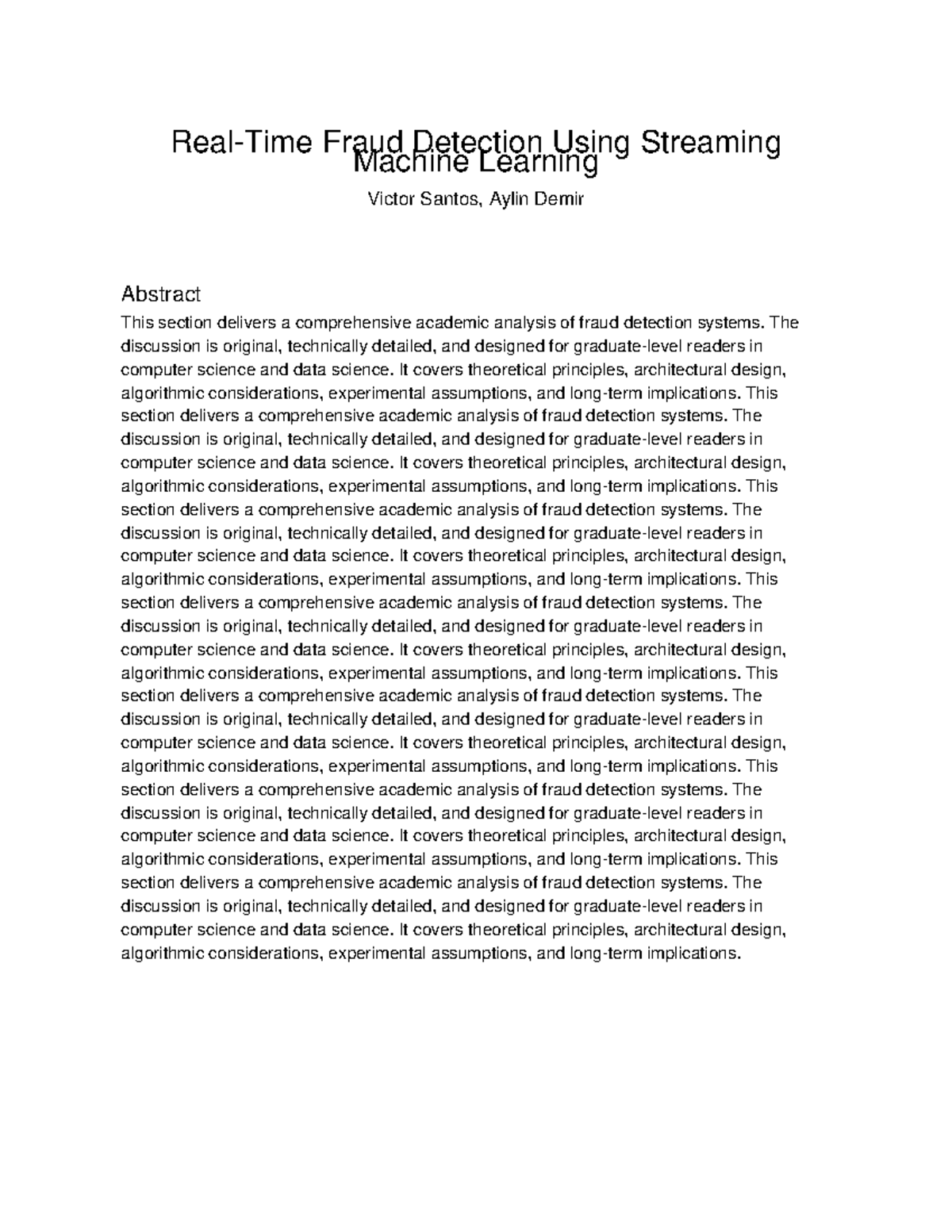 Real-Time Fraud Detection Using Streaming ML Techniques - Studocu