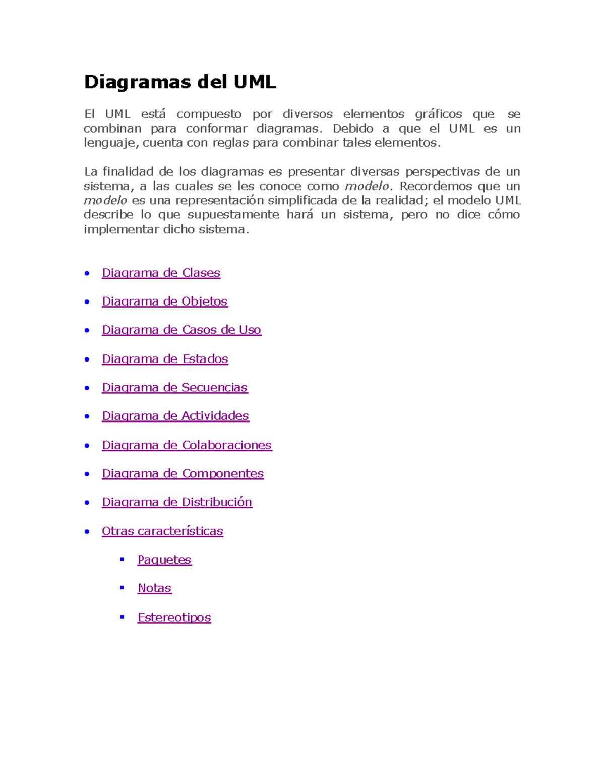 Diagramas UML - Resumen U1 - Diagramas del UML El UML está compuesto ...