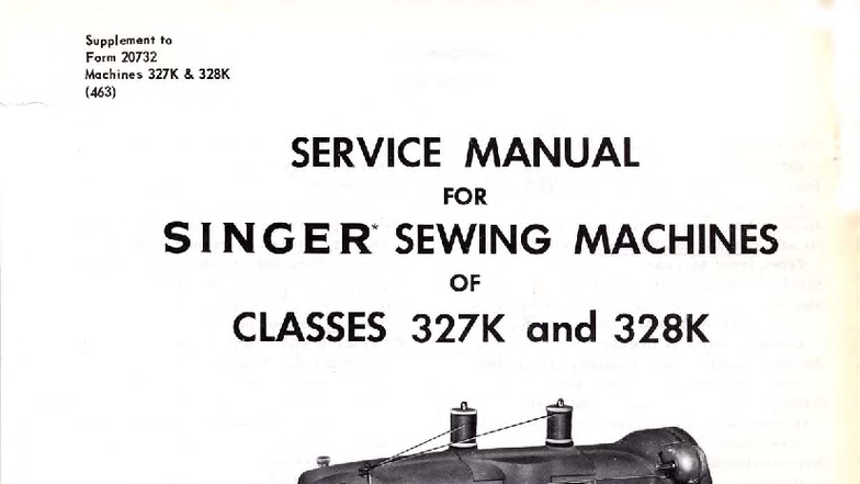 Singer 328K Service Manual: Operation & Maintenance Guide - Studocu