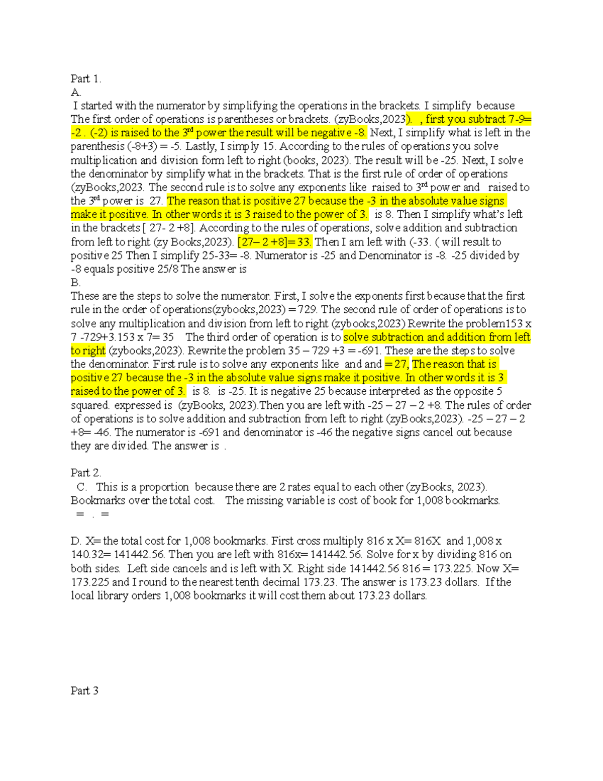 Finite MATH TASK 2- passed - Part 1. A. I started with the numerator by ...