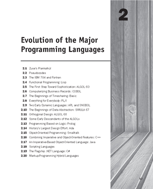 Chapter 6: Data Types Overview and Design Issues in Programming Languages - Studocu