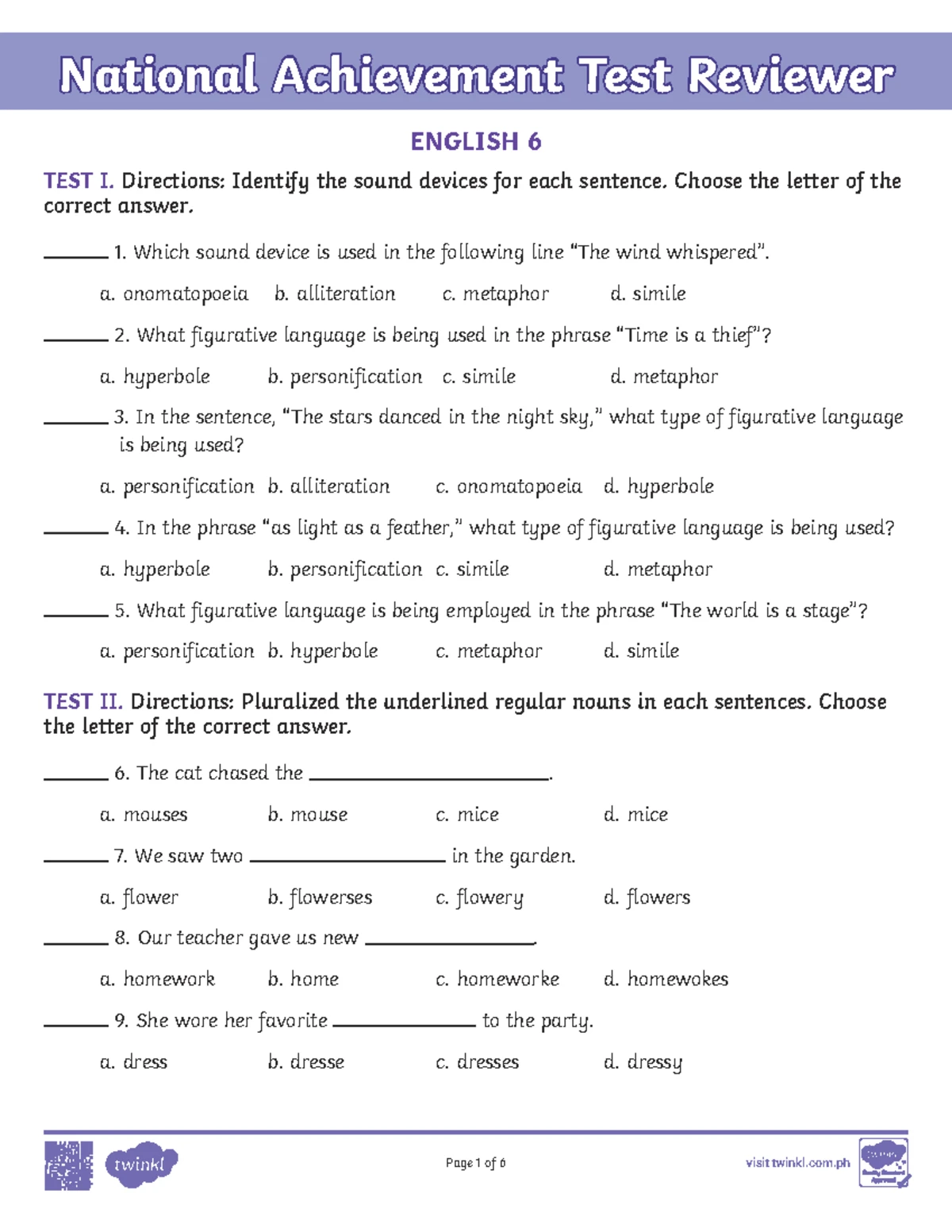 NAT-6-EDQ Reviewer for Grade NAT Exam Preparation - Studocu