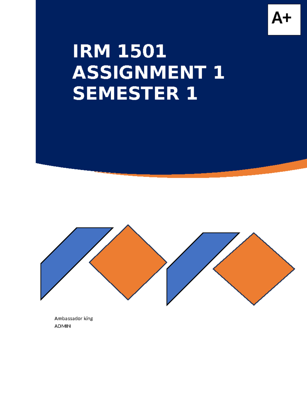 IRM1501 Assignment 1 ( Answers) Semester 1 2024 - Distinction ...