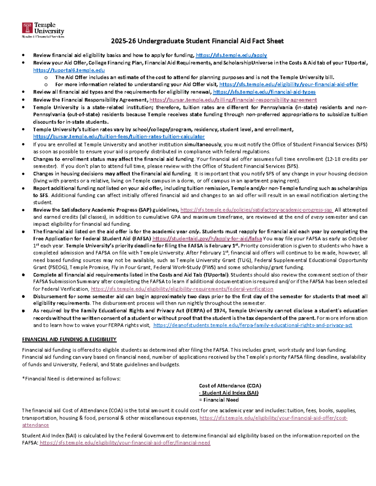 2025-26 UG Financial Aid Fact Sheet: Eligibility & Application Guide ...
