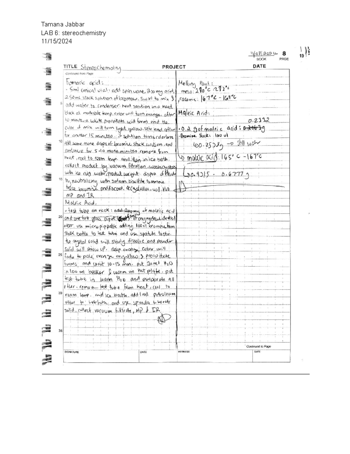 ORGO 6 Post Lab Notes: Stereochemistry Insights - Studocu