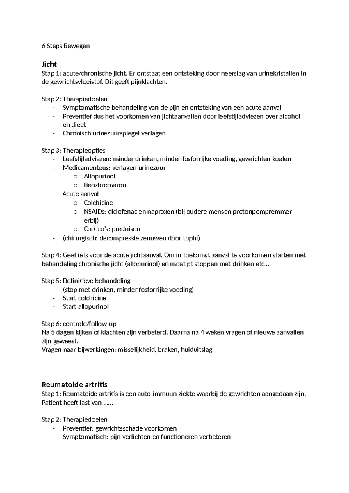 6 stappen voor de behandeling van jicht en reumatoïde artritis ...
