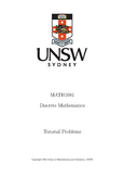 MATH1081 - UNSW Sydney - Discrete Mathematics - Studocu