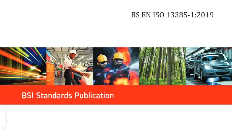 BS EN ISO 13385-1:2019 Dimensional Measuring Equipment Standards - Studocu