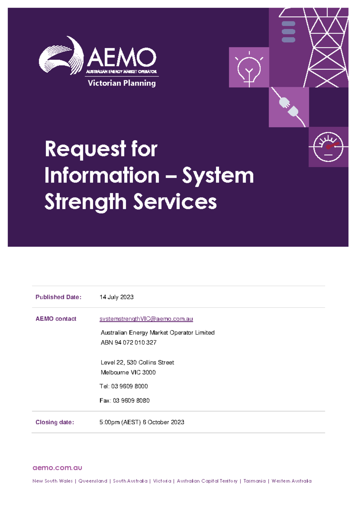 RFI - System Strength Services Assessment (Victorian Planning) - Studocu