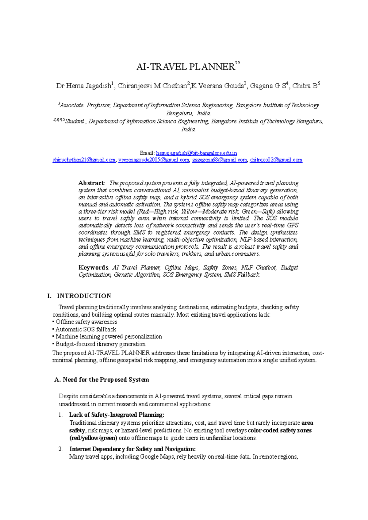 AI-TP: Integrated Travel Planning & Safety System - Midterm Report ...