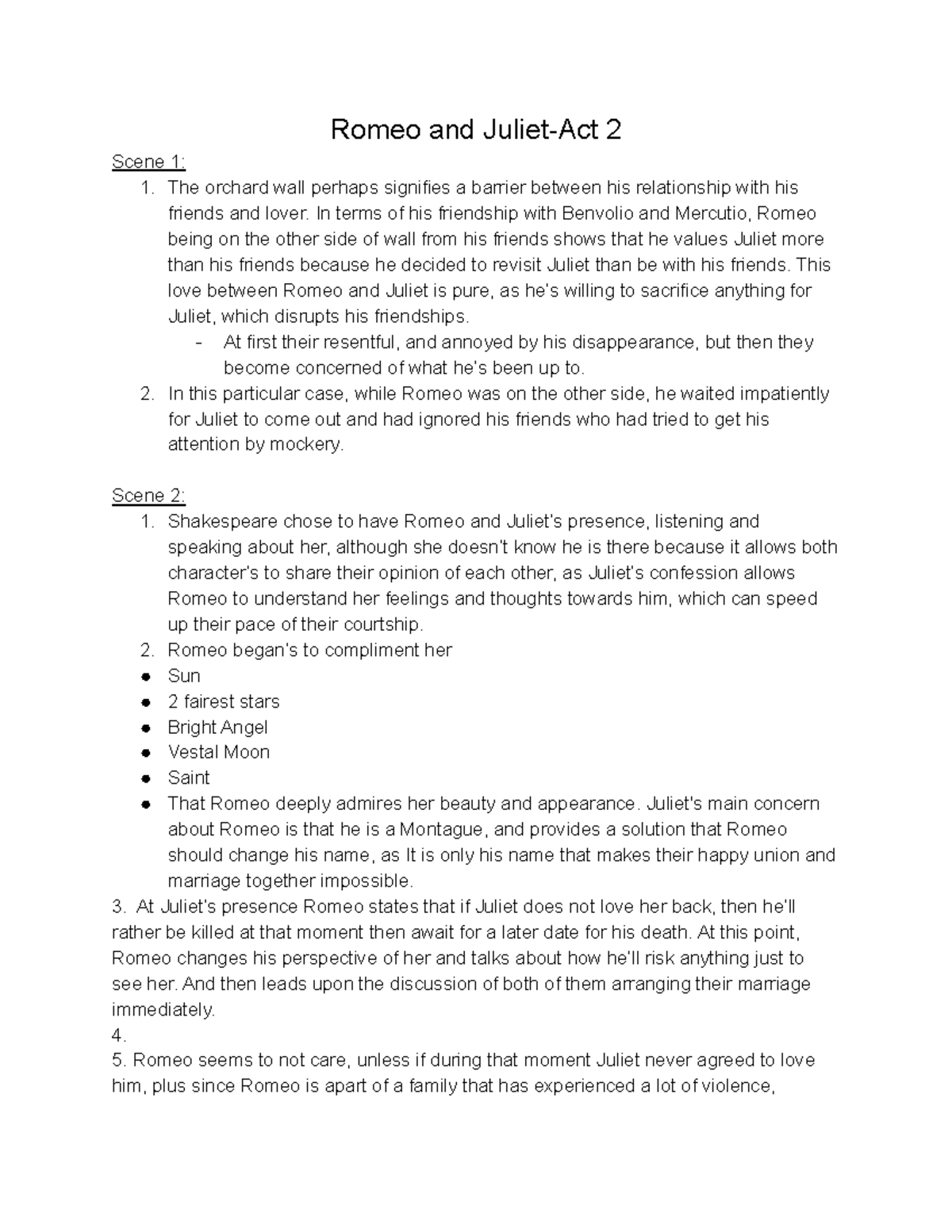 Romeo and Juliet-Act 2 - English - Romeo and Juliet-Act 2 Scene 1: 1 ...