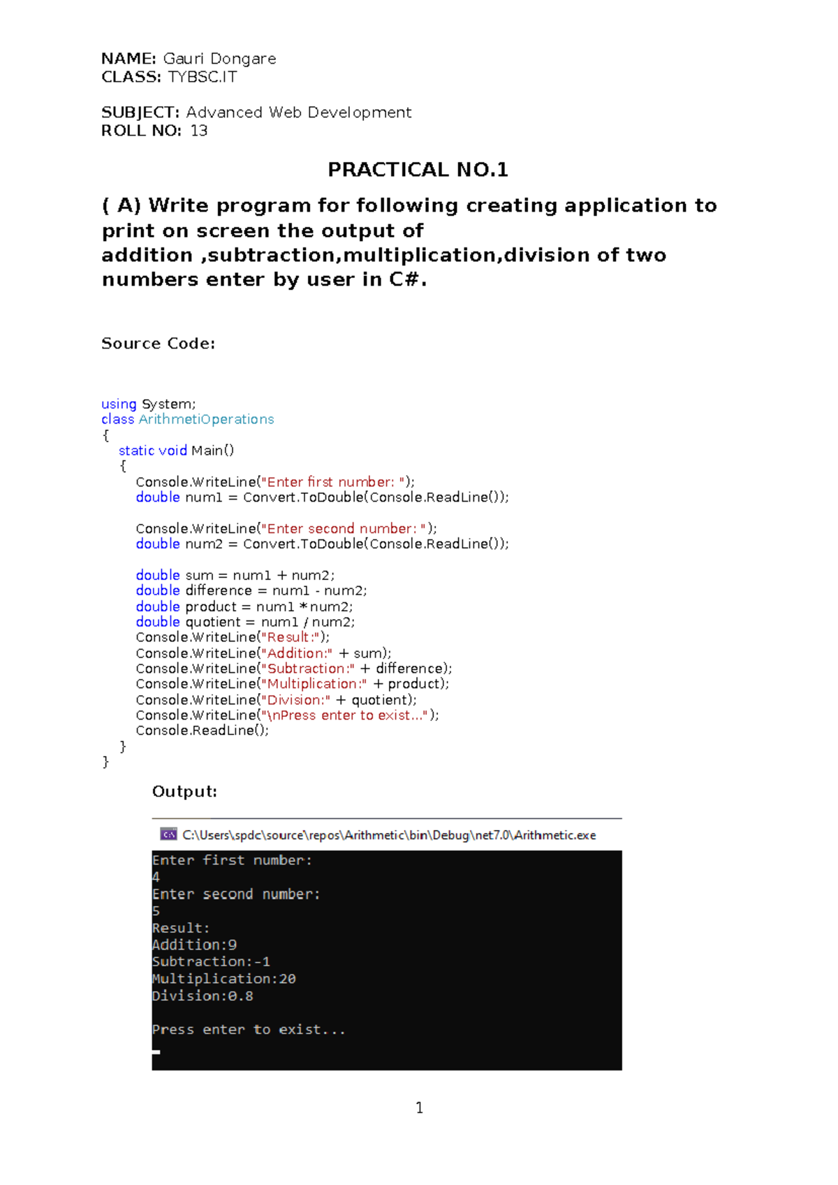 Practical Exercises for Advanced Web Development (TYBSC.IT) - Studocu