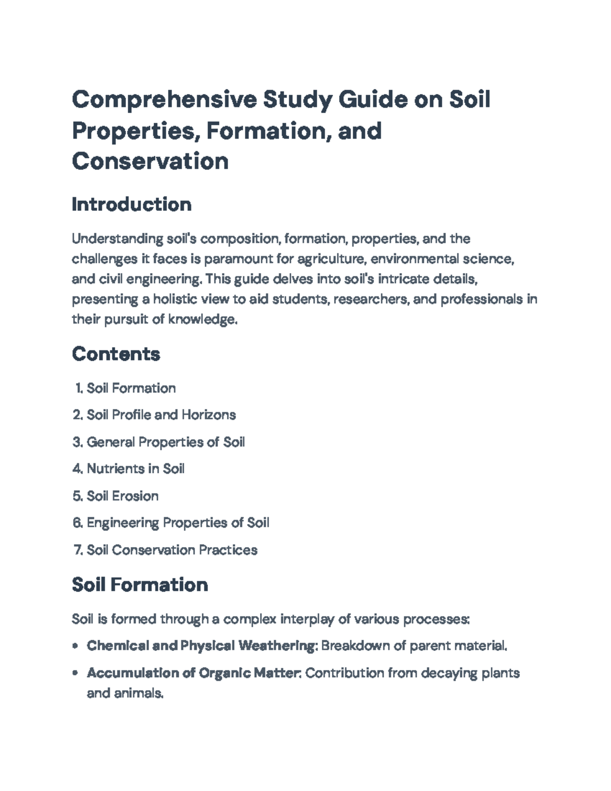 Soil Properties and Conservation Guide - AG101 Study Material - Studocu