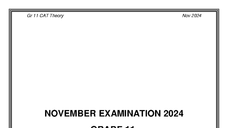 Gr 11 CAT P2 Nov 2024 Final Exam Question Paper - Studocu