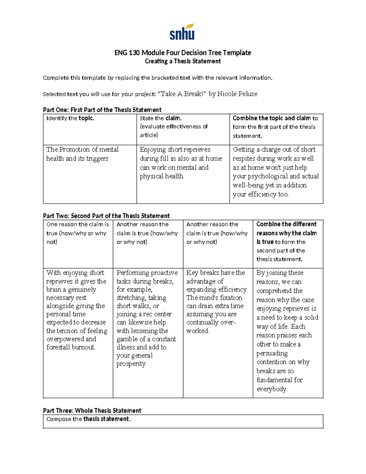 ENG 130 Module Four Decision Tree Template - ENG 130 Module Four ...