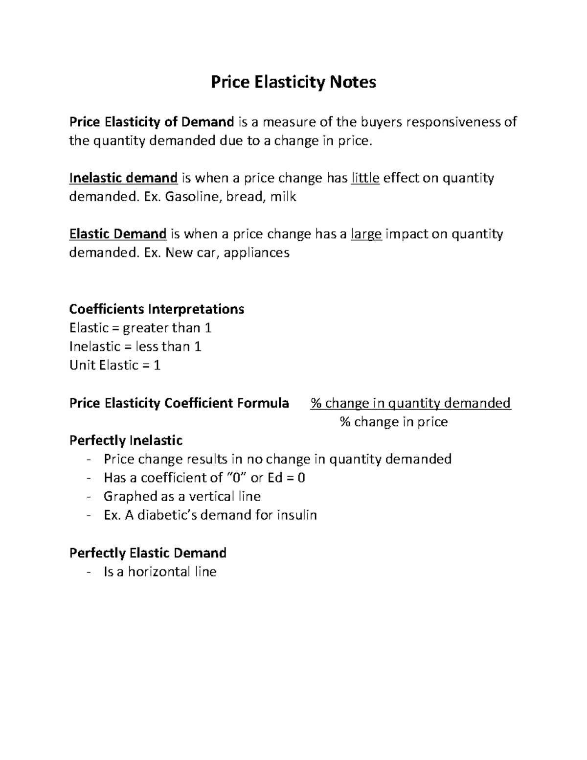 AP Microeconomics Price Elasticity of Demand Study Notes - Studocu