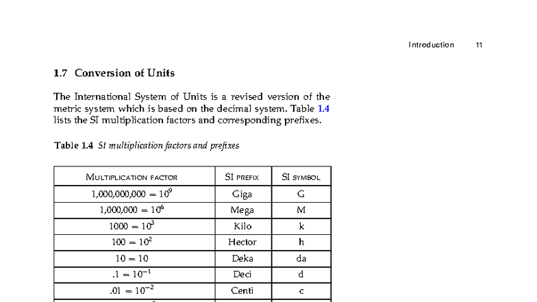 Textbook - Practice materials - 1 Conversion of Units The International ...