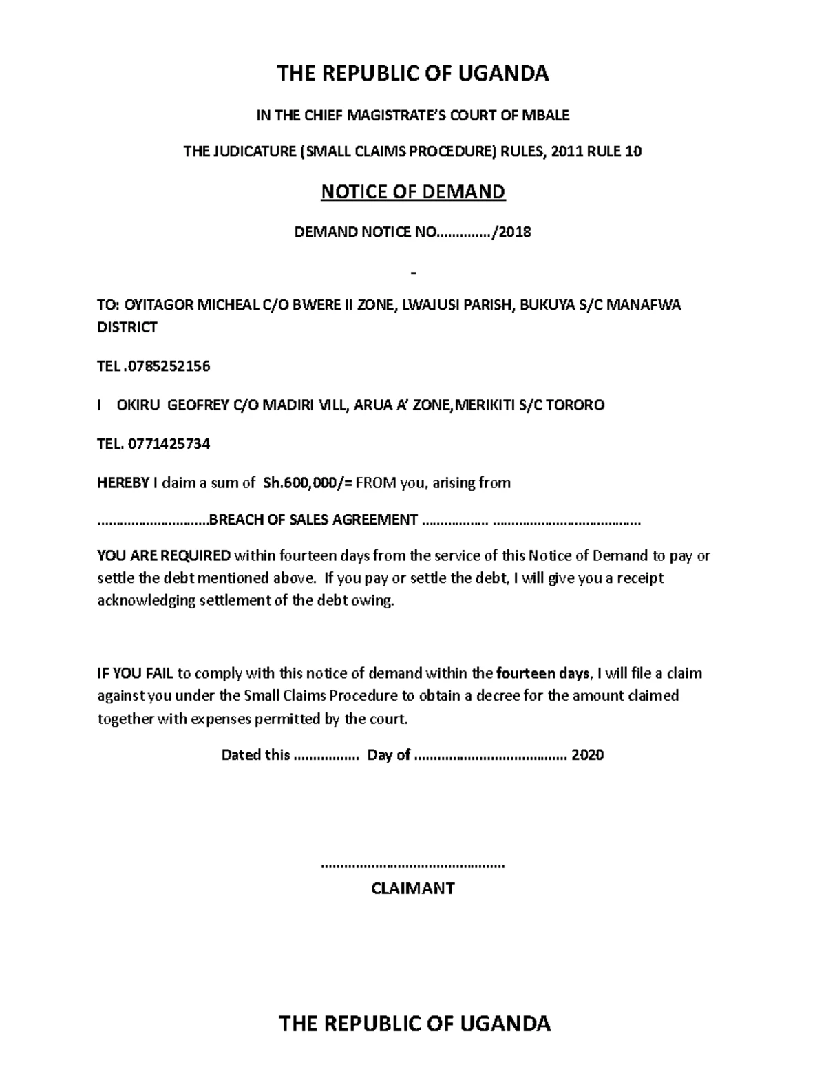 Eccmis User Manual For the Advocates and Litigants - 0 o Procedural ...