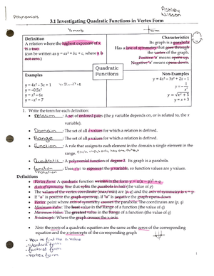 Mathematics - Grade: 11 - High School - Canada - Studocu