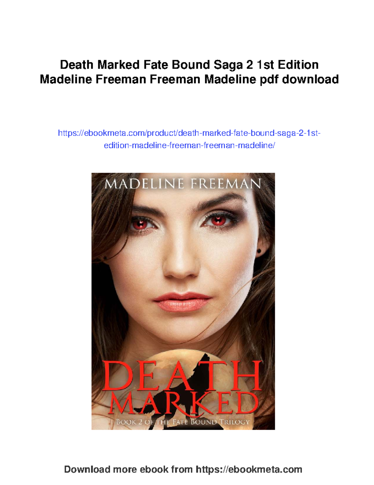 Death Marked: Fate Bound Saga Book 2 - 1st Edition by Madeline Freeman ...
