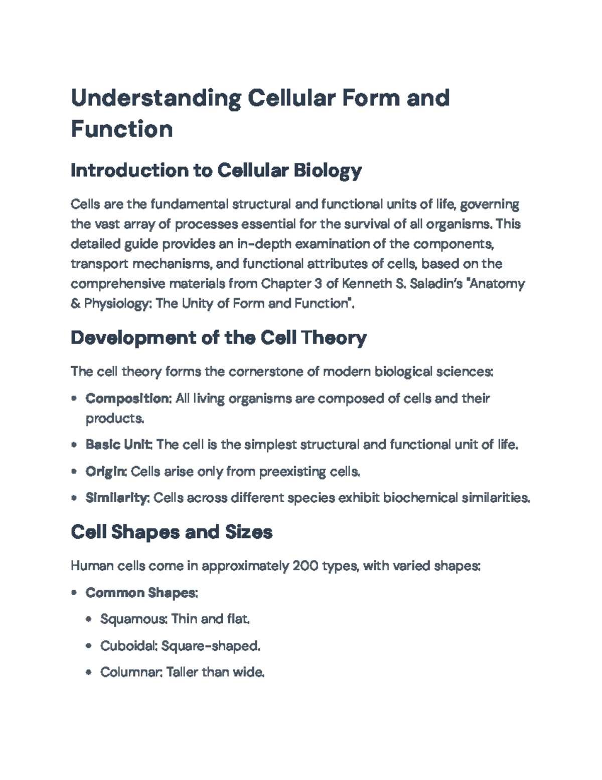 Understanding Cellular Structure and Function: Biology 101 Overview - Understanding Cellular ...
