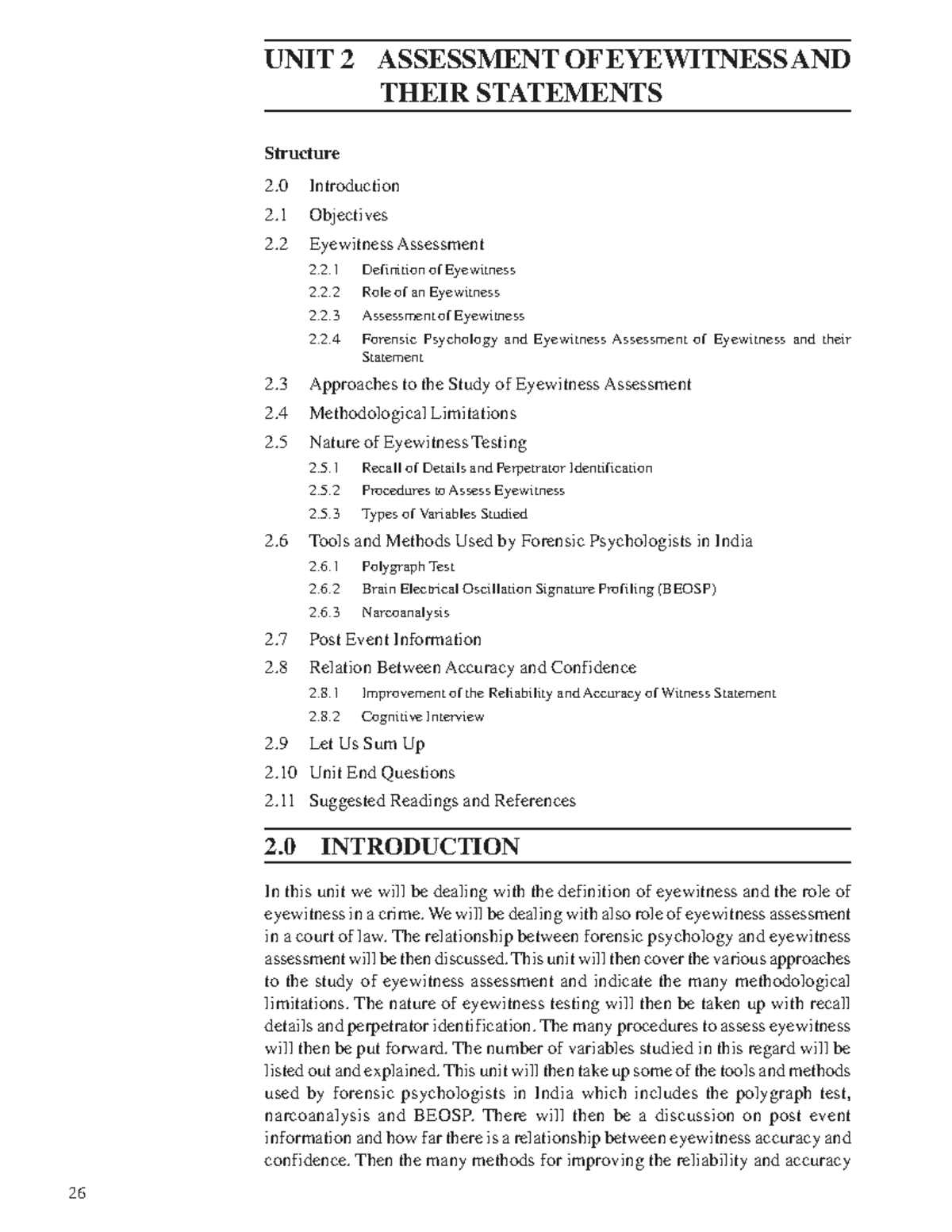 Unit-2 - Lecture notes - Forensic Psychology: Police and the Law UNIT 2 ...