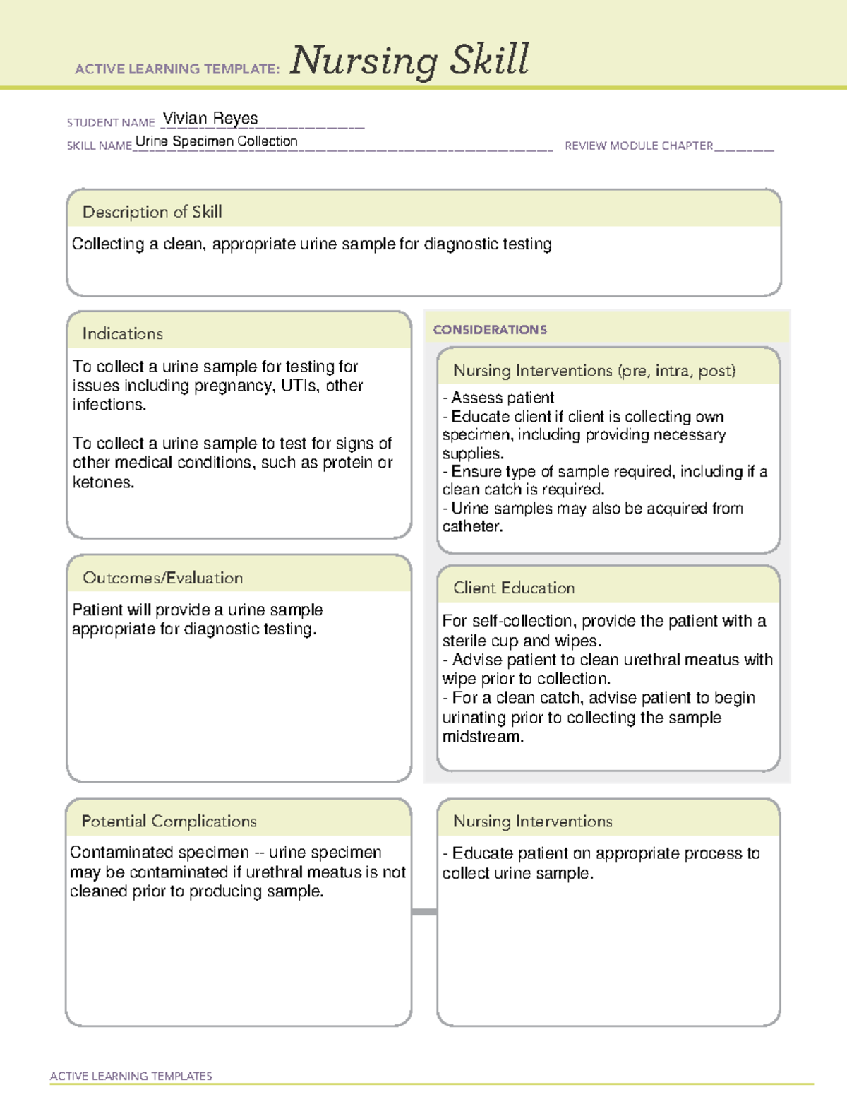 Nursing SKill Urine sampl VR - ACTIVE LEARNING TEMPLATES Nursing Skill ...