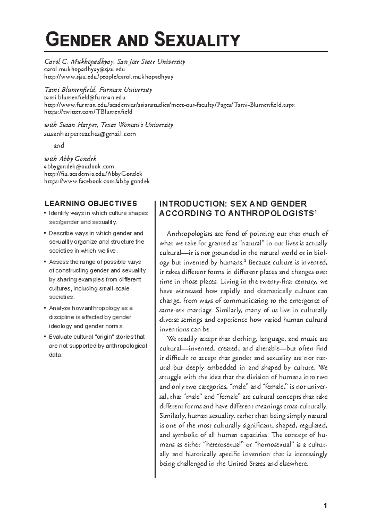 Perspectives OER Textbook Section 10: Understanding Gender & Sexuality ...
