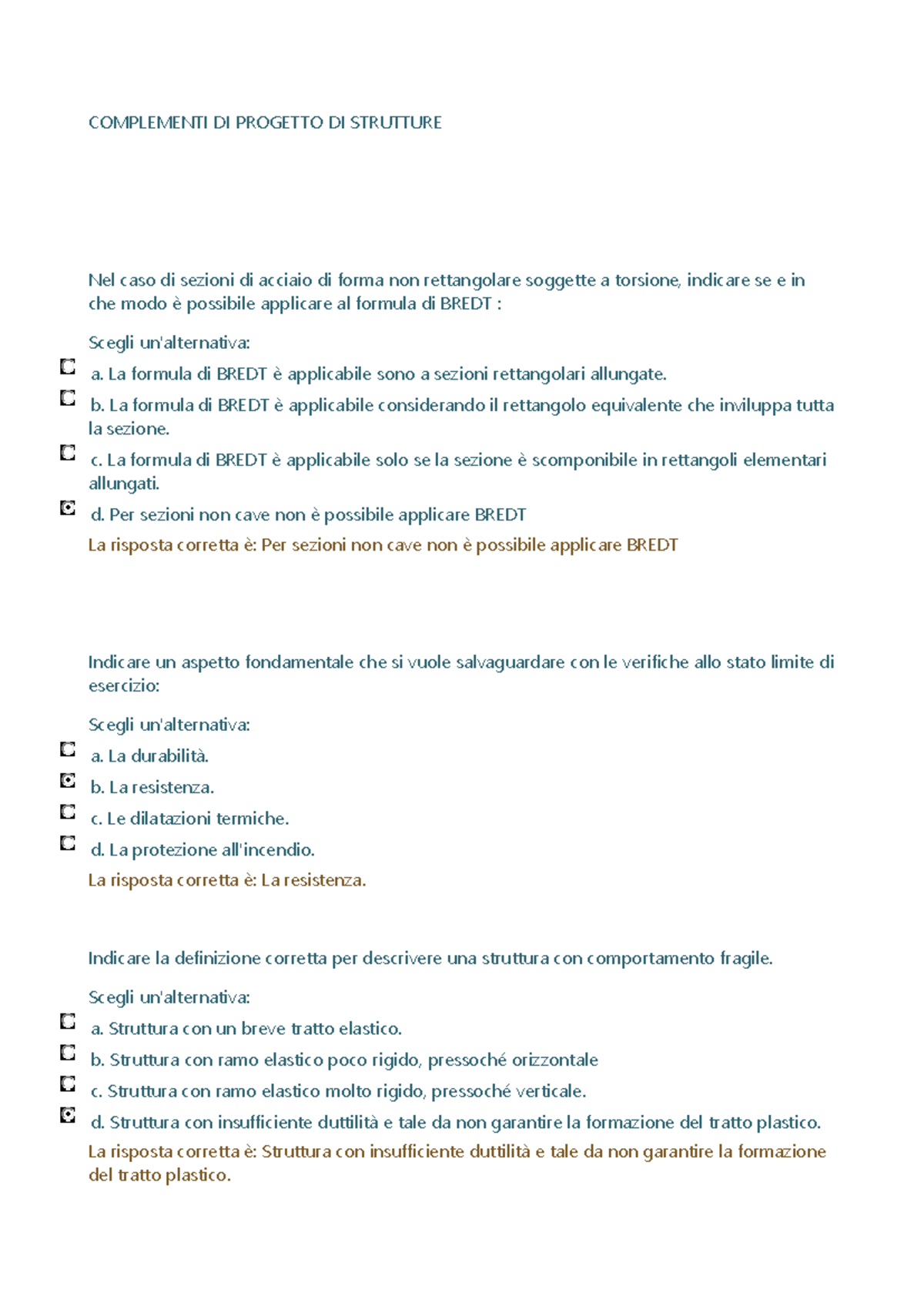 Complementi DI Progetto DI Strutture - COMPLEMENTI DI PROGETTO DI STRUTTURE Nel caso di sezioni ...
