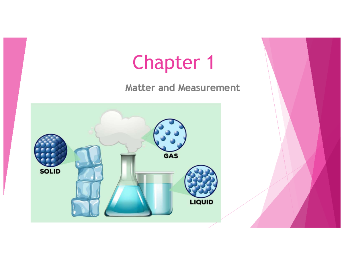 Chem 109 Chapter 1 Study Guide: Matter, Measurement & Change - Studocu