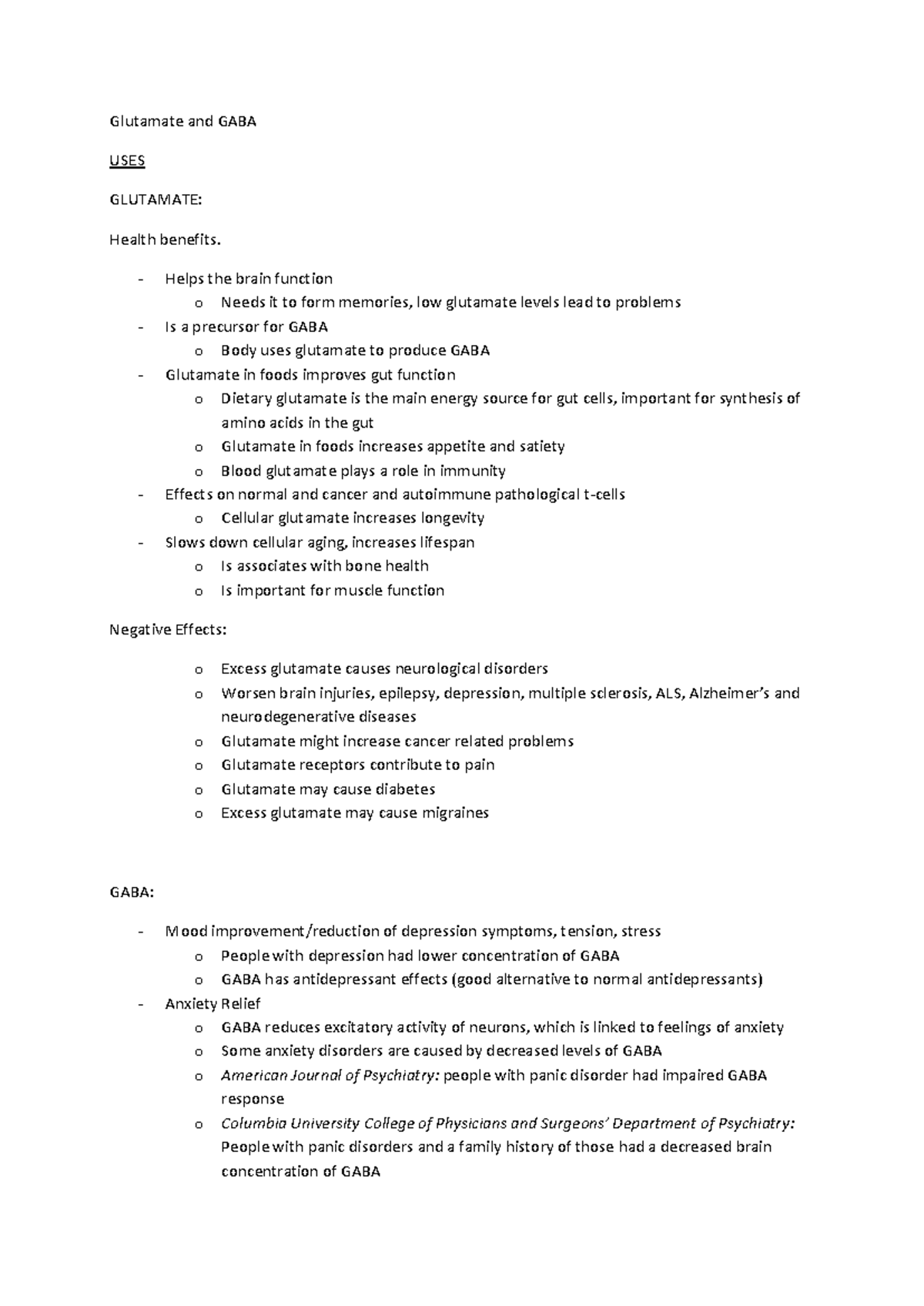 Glutamate and GABA: Health Benefits and Neurotransmitter Functions ...
