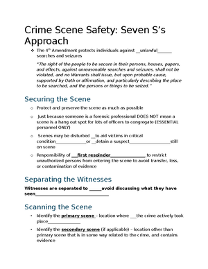 Collecting evidence guidelines worksheet - Forensic Science Crime Scene ...