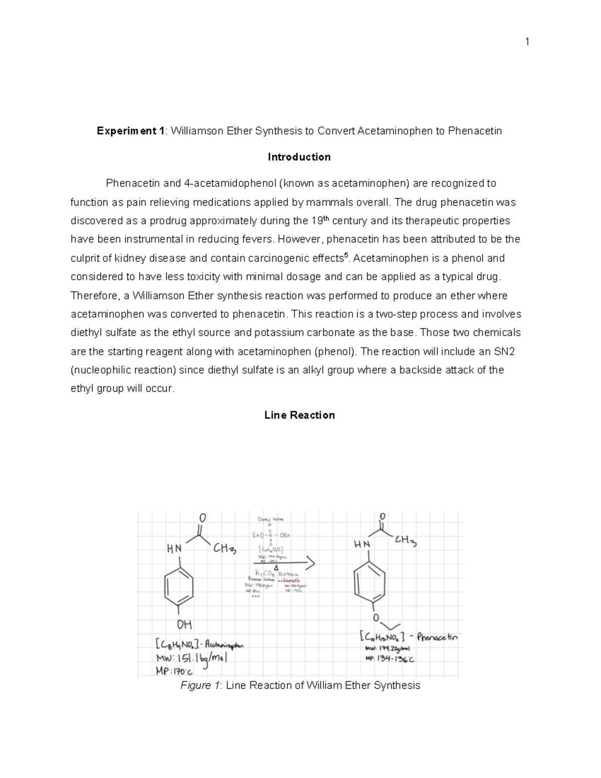 Williamson Ether Synthesis: Acetaminophen to Phenacetin Experiment ...