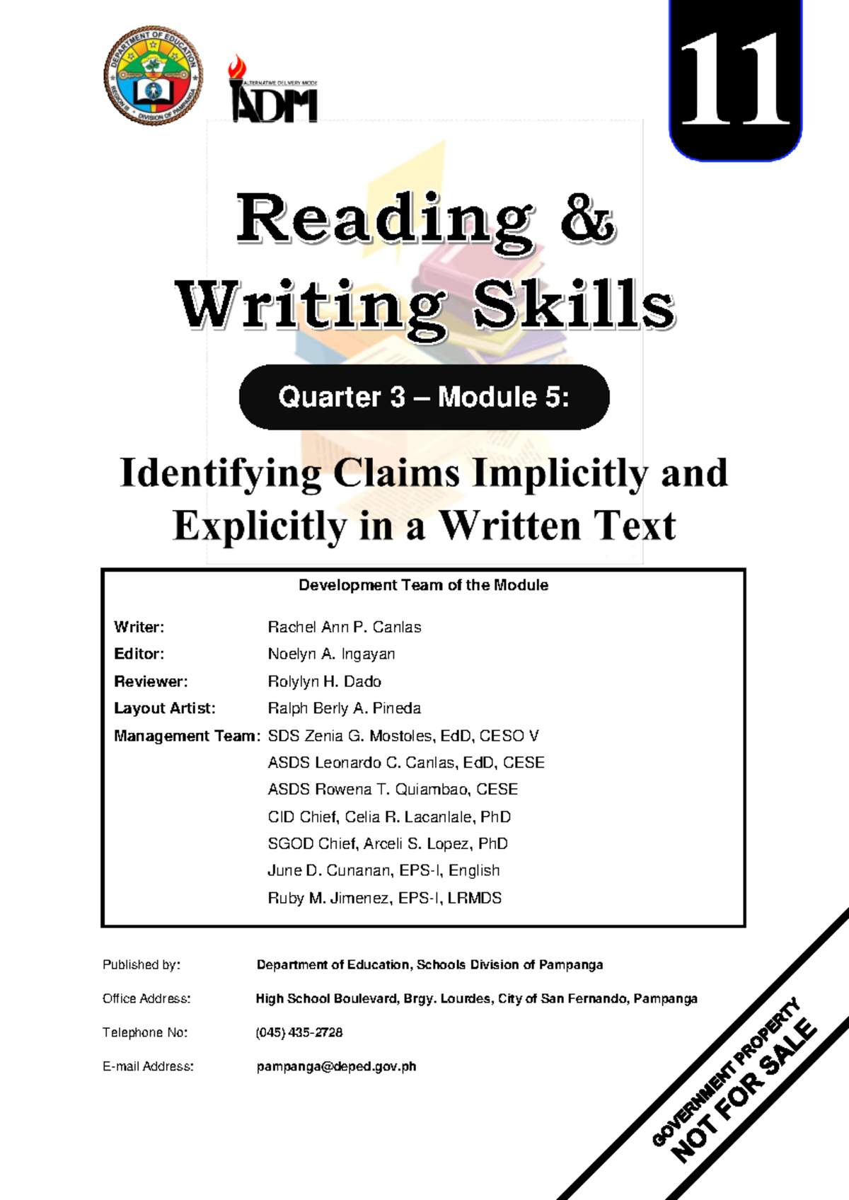 RWS-Q3-M5: Identifying Implicit and Explicit Claims in Texts - Studocu