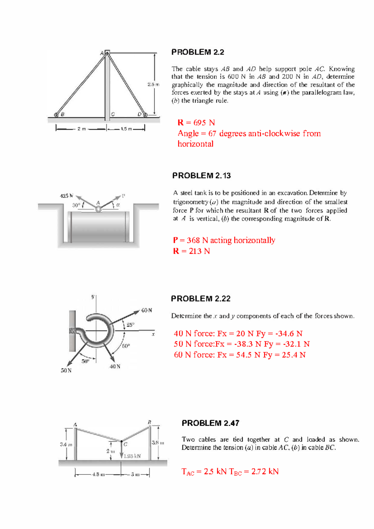 Homework Set 1 - STATICS 2025 Practice Problems on Force Resultants - Studocu