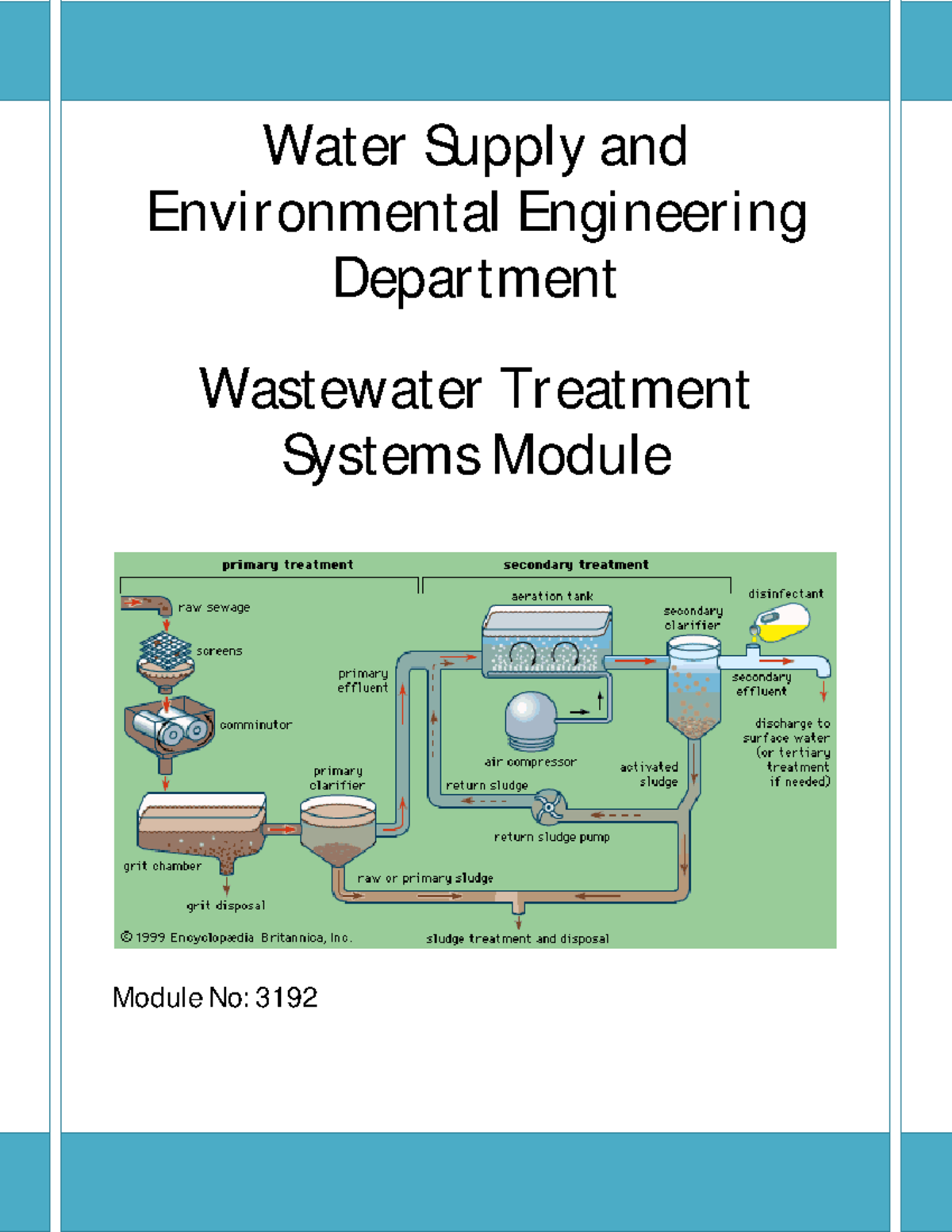 Wastewater Treatment Systems Module 3192: Overview and Processes - Studocu