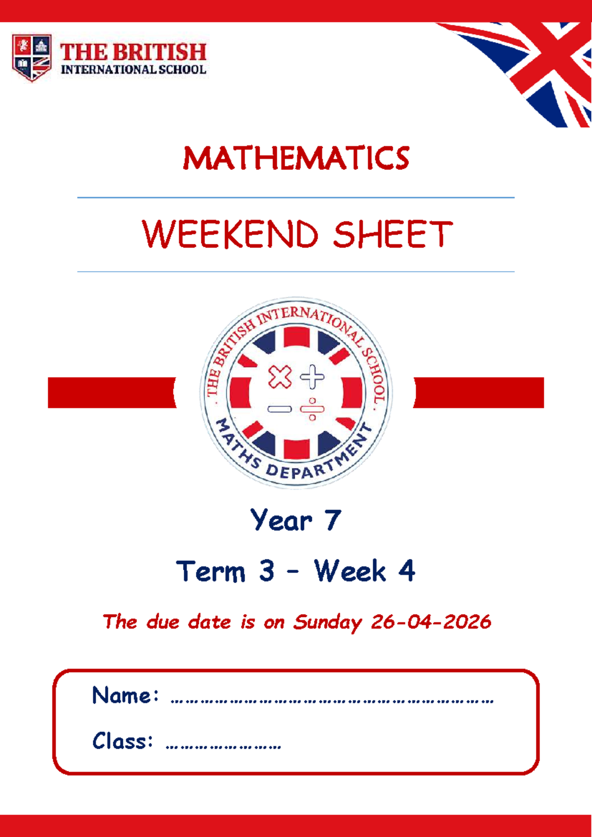 Y7 Mathematics Worksheet - Week 4 Term 3 - Position & Transformations ...