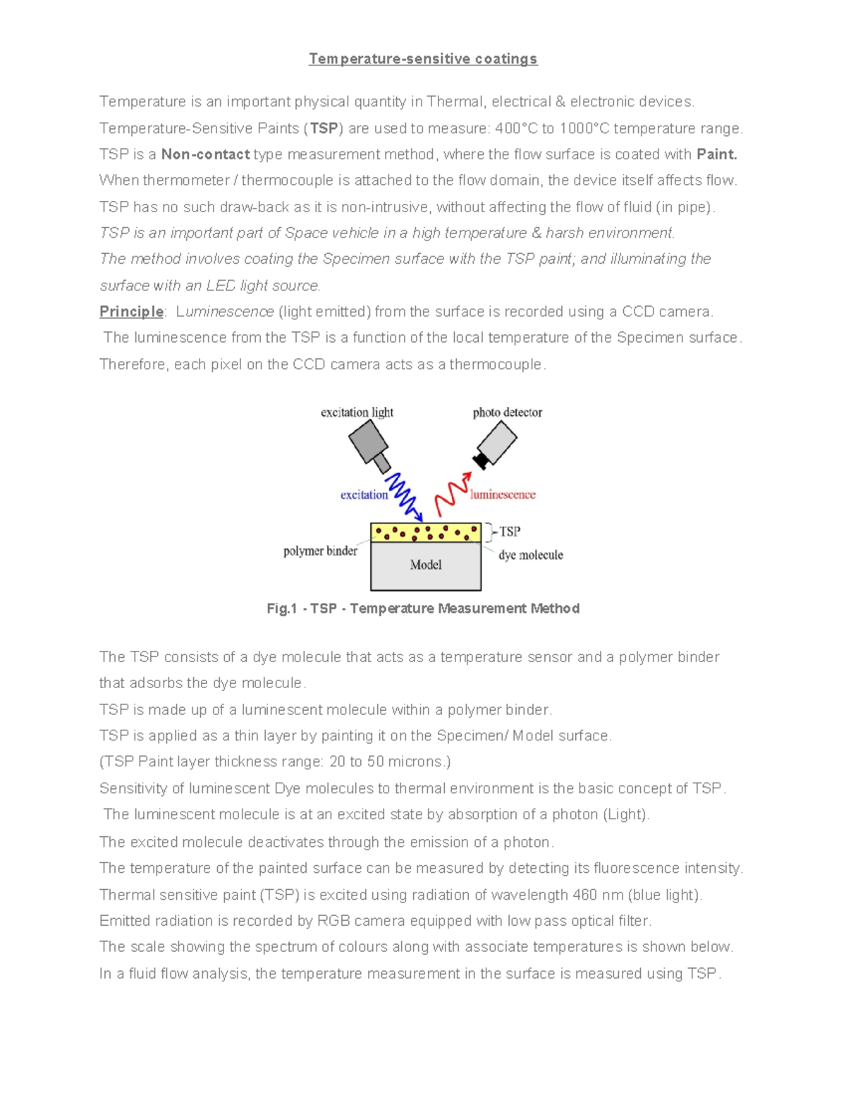 Thermal Sensitive Paints (TSP) in NDE: Temperature Measurement Methods ...