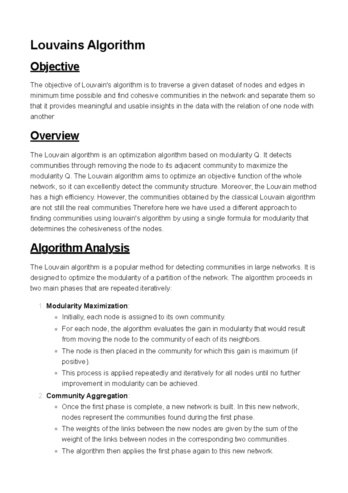 Louvain's Algorithm for Community Detection in Graphs: An Overview ...