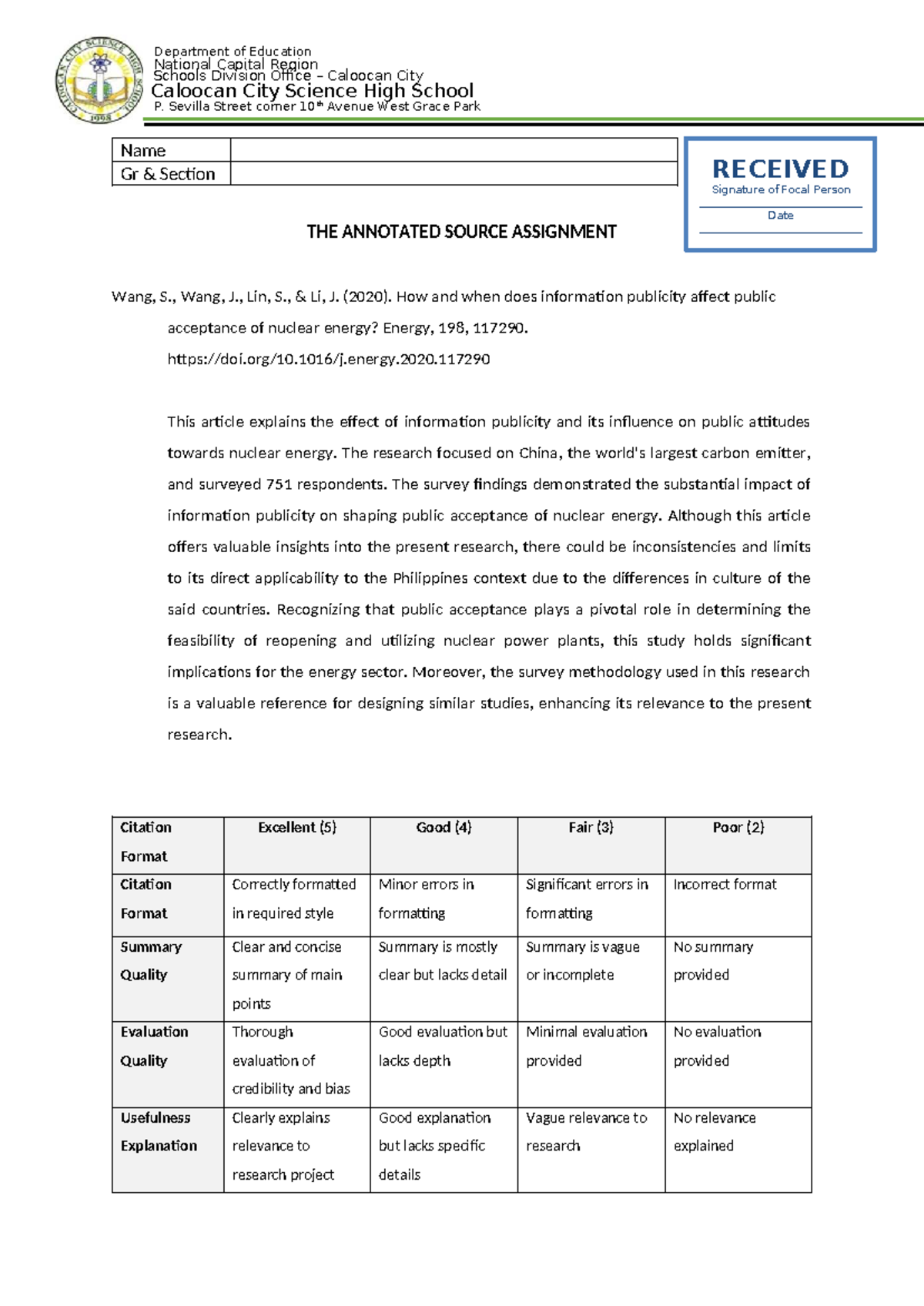 Annotated Source Assignment: Impact of Information Publicity on Nuclear ...