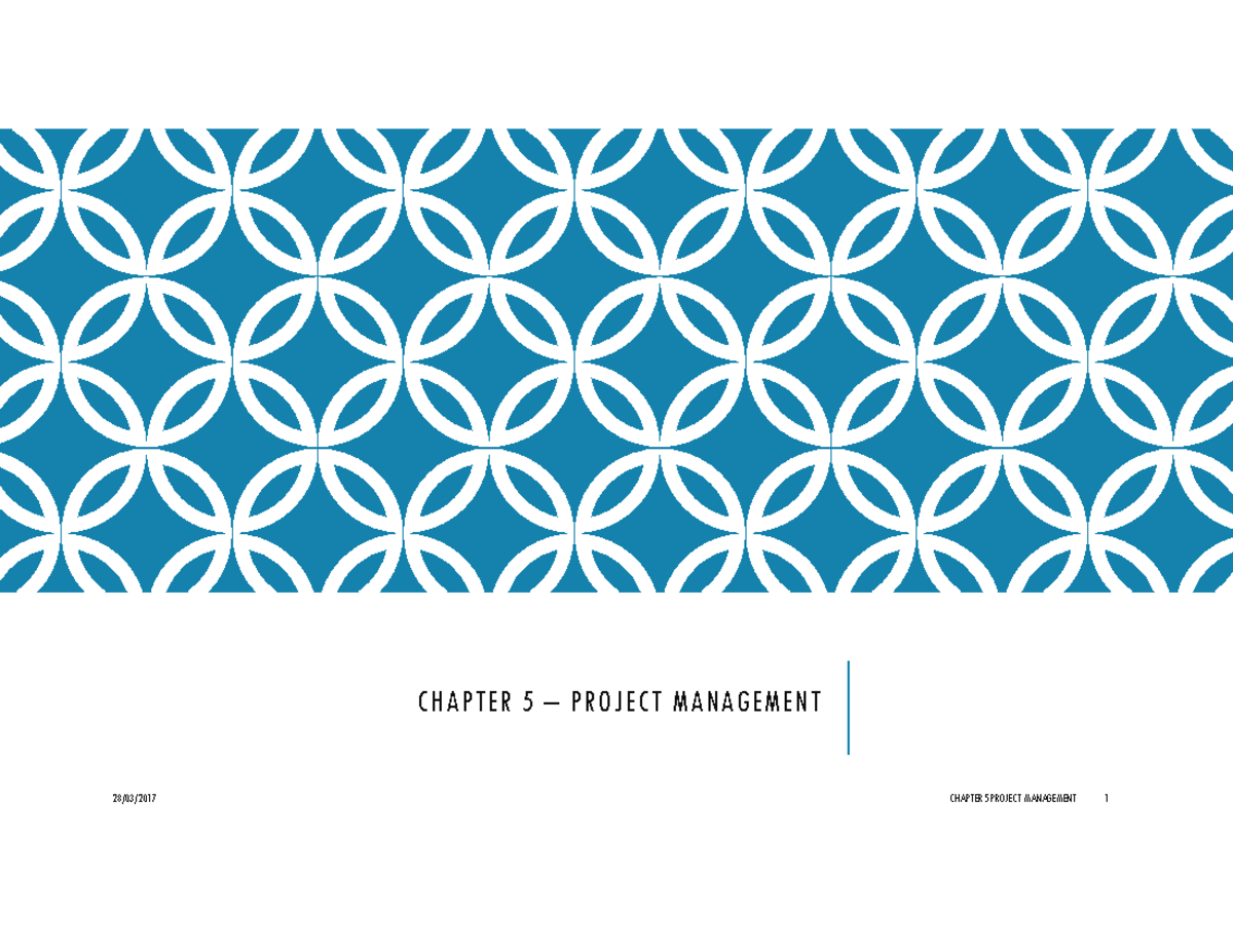 CHAPTER 5 PROJECT MANAGEMENT - Software Engineering Lecture Notes - Studocu