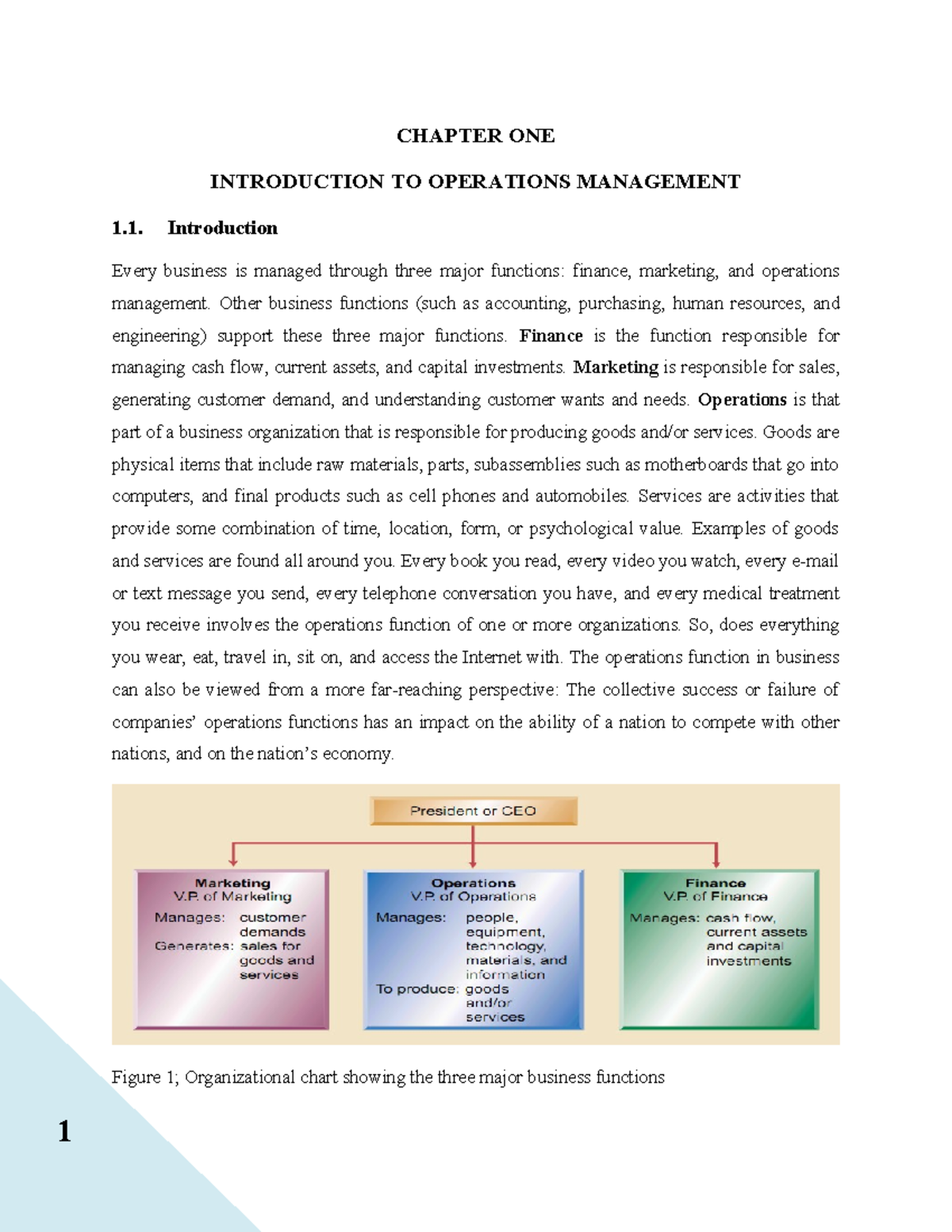 OM 101: Chapter 1 - Introduction to Operations Management - Studocu