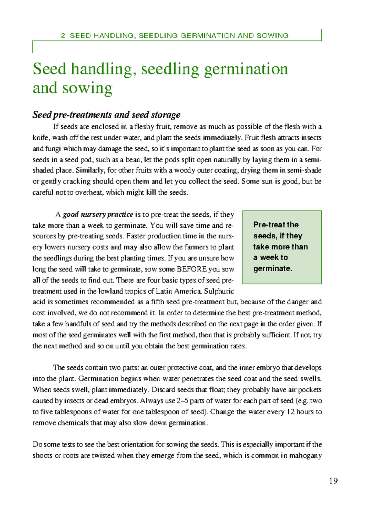 Seed Handling - Seed handling, seedling germination and sowing Seed pre ...