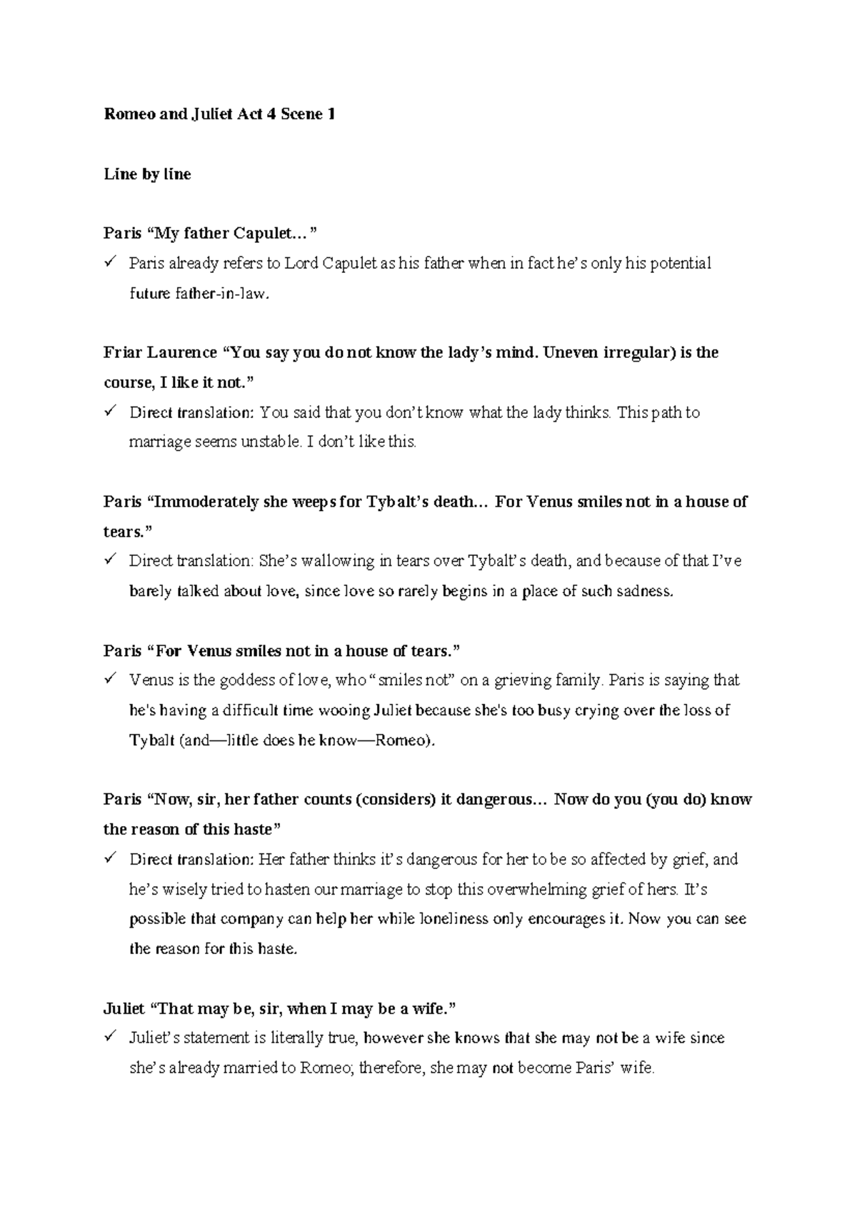 Romeo and Juliet by William Shakespeare Act 4 Scene 1 - Romeo and ...