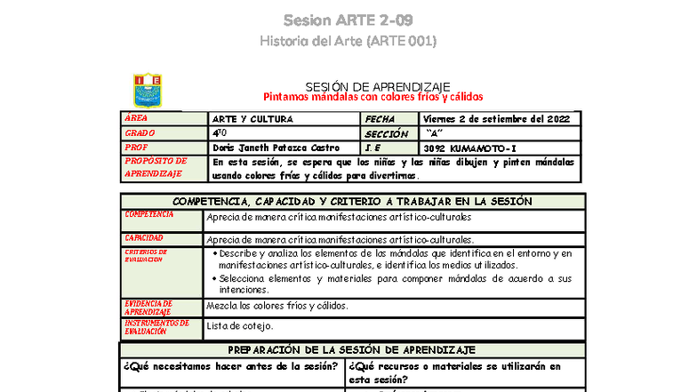 Sesión de Aprendizaje: Pintamos Mándalas con Colores Fríos y Cálidos ...