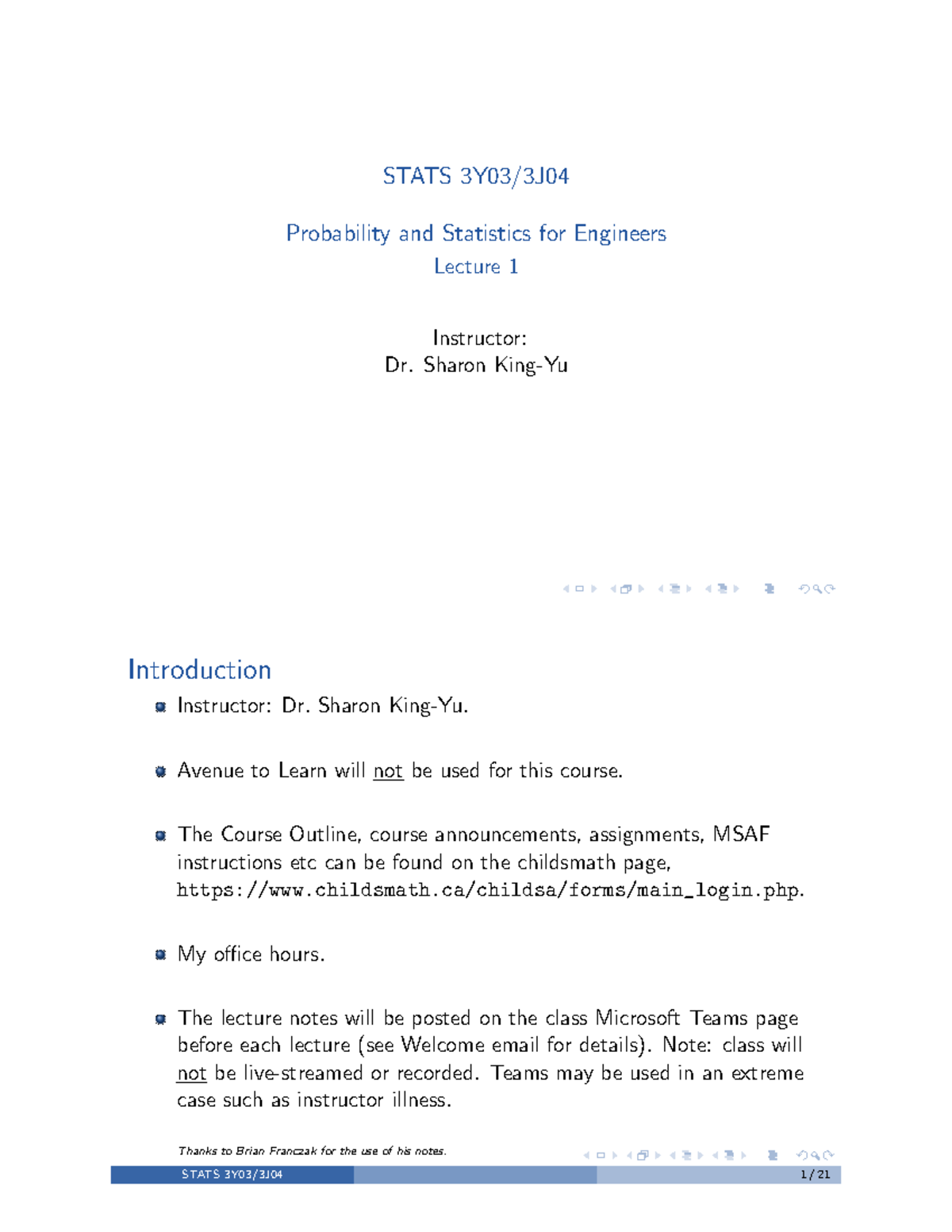 STATS 1211 21 Lecture Notes: Introduction to Probability - Studocu