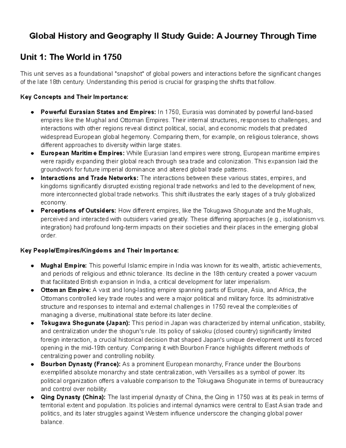 Global History & Geography II Study Guide: Globalization ...