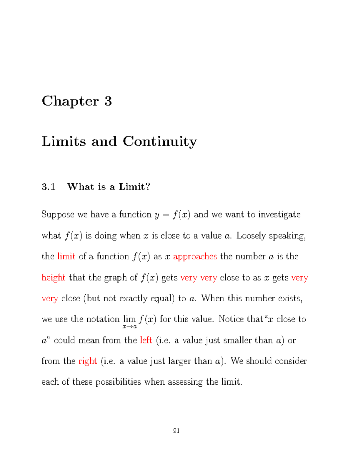 Chapter 3: Limits and Continuity - Understanding Limits (p91-101) - Studocu